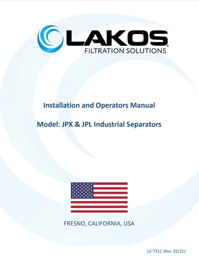 LAKOS JPX-JPL Standard Efficiency Separator